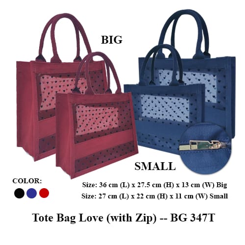 Tote Bag Love (with Zip) -- BG 347T - Twinlink Services | Corporate ...