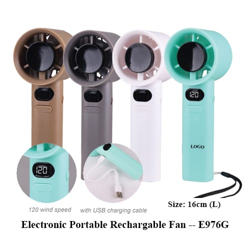 Electronic Portable Rechargable Fan -- E976G